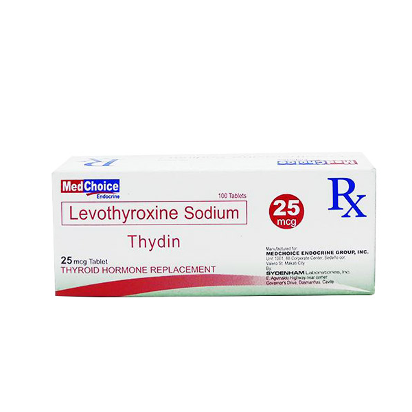 THYDIN Levothyroxine Sodium 25mcg Tablet 1's price in the Philippines ...